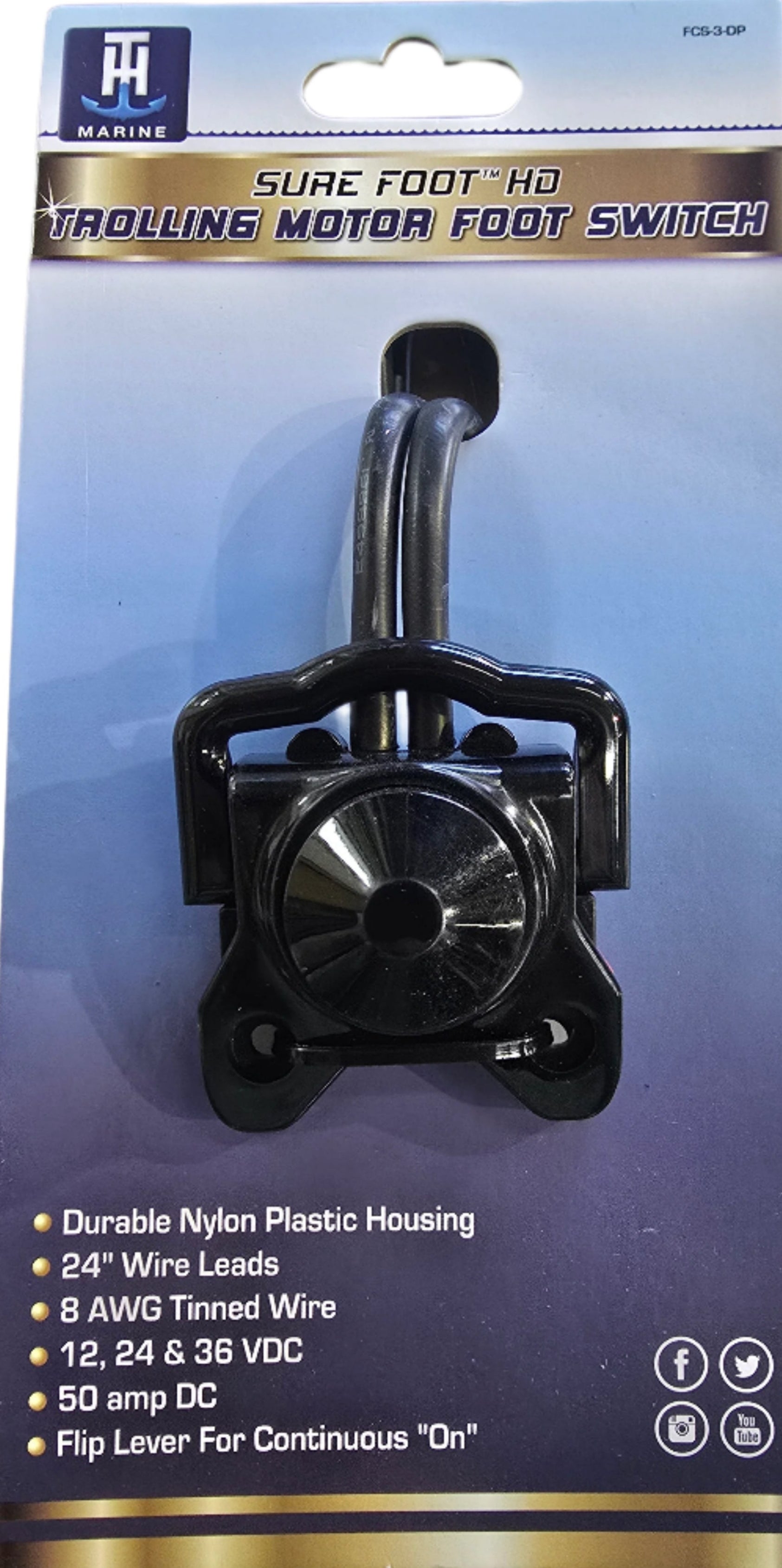 T-H Sure Foot Trolling Motor Foot Switch FCS-3-DP – Delmarva Marine ...